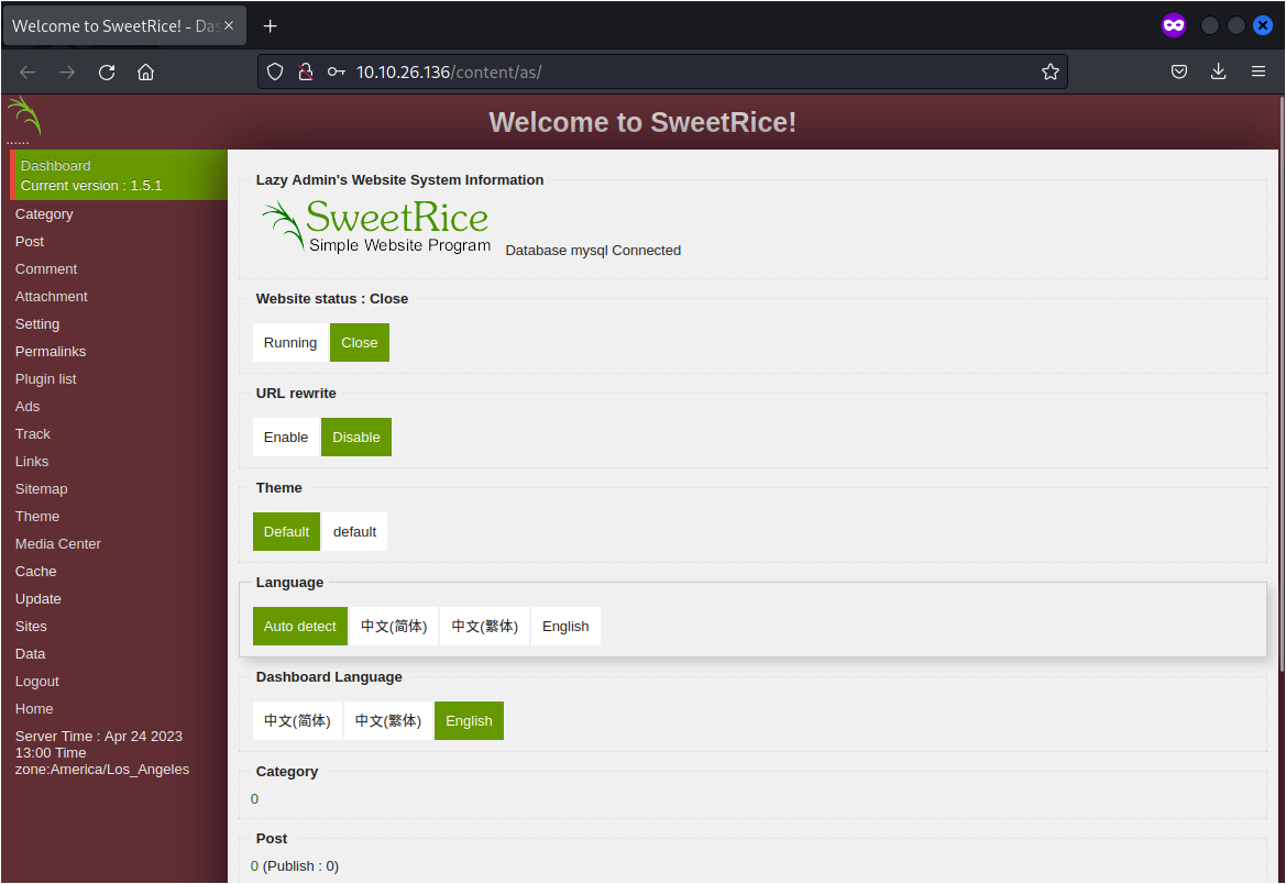 TryHackMe - LazyAdmin | Akymos.io